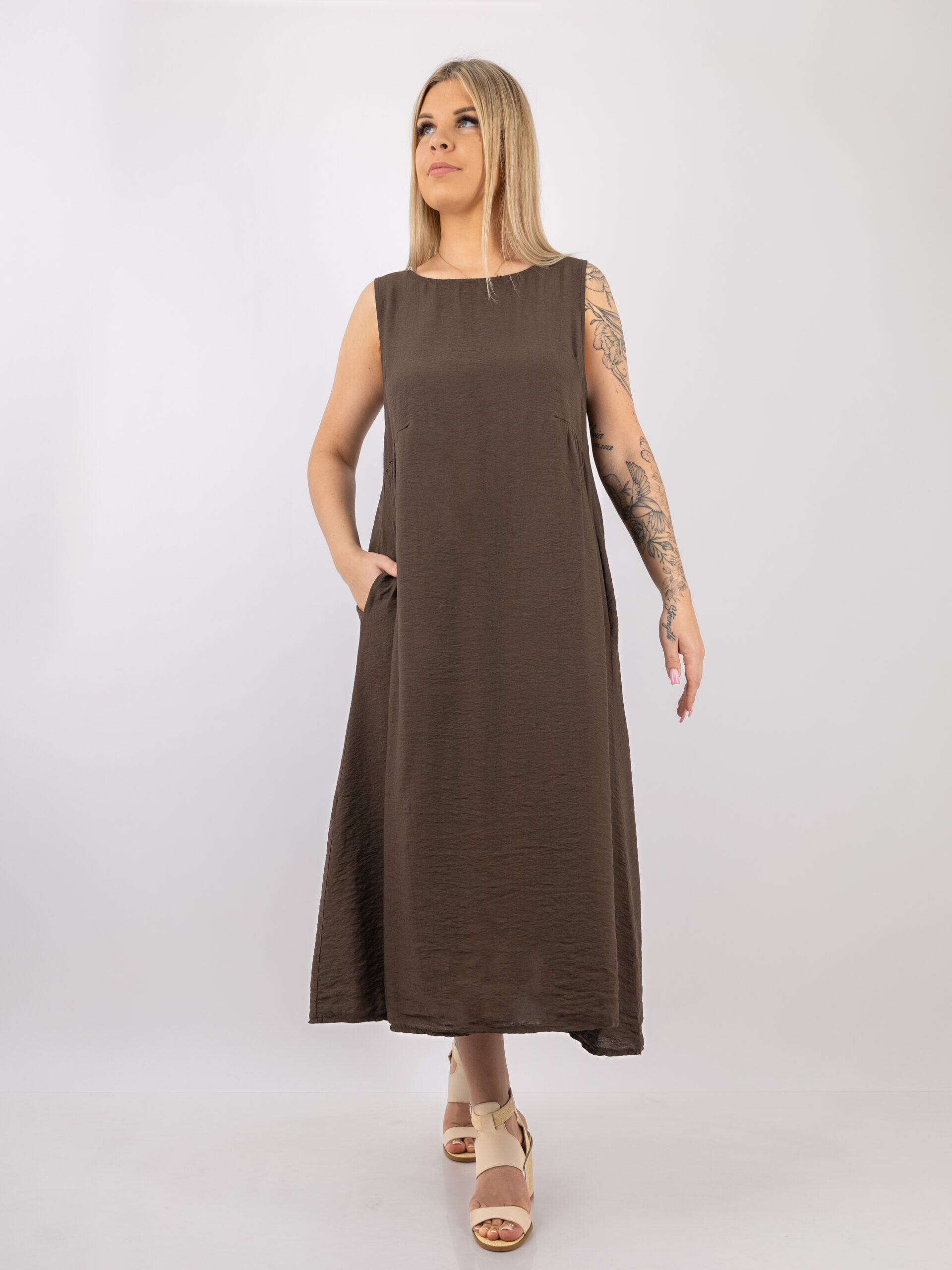 Brūna viskozes kleita - Glamour Style