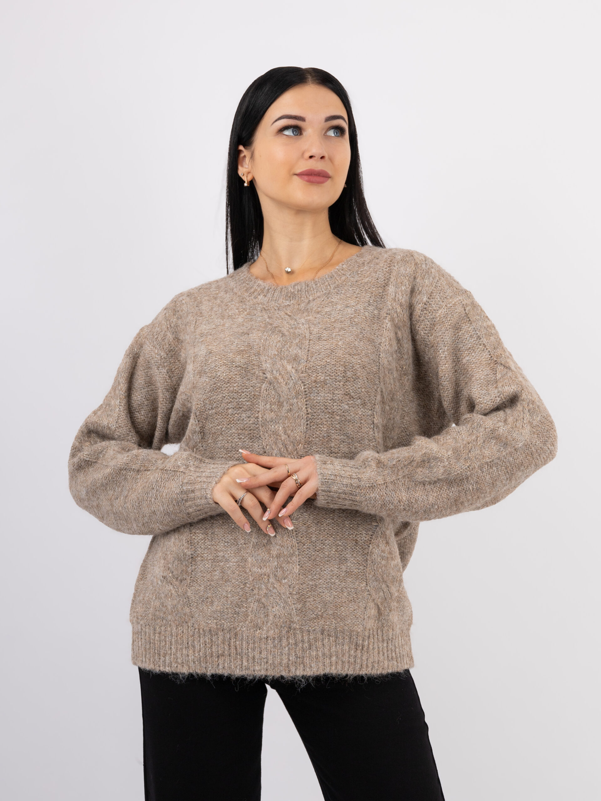 Adīts džemperis ar mirdzumu - Glamour Style